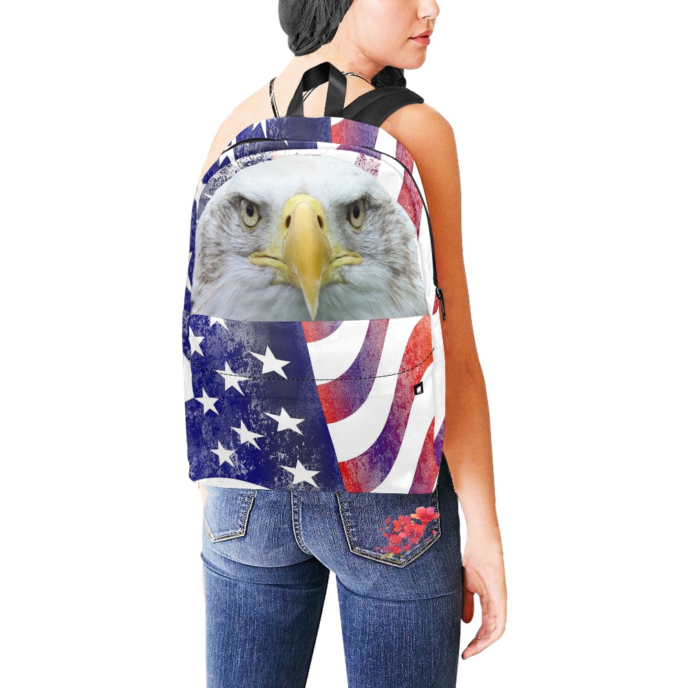 American Flag and Bald Eagle Unisex Classic Backpack (Model 1673) | ID ...