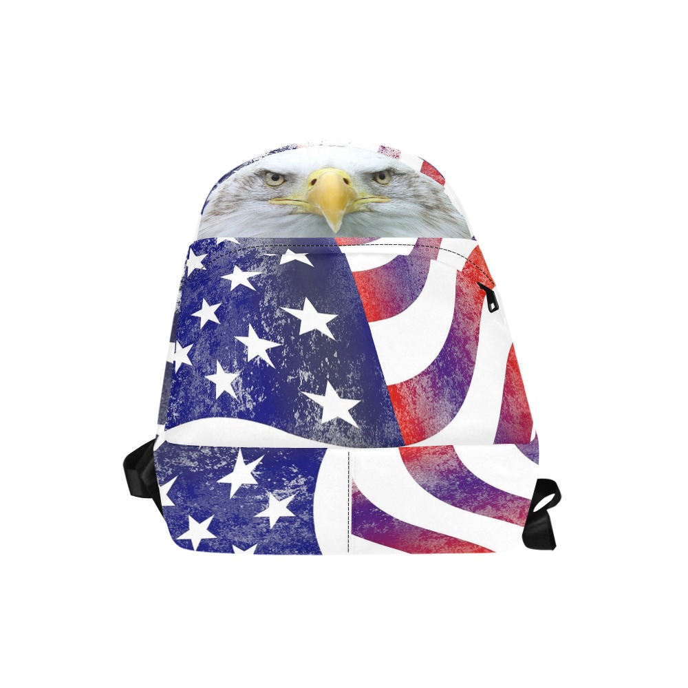 American Flag and Bald Eagle Unisex Classic Backpack (Model 1673) | ID ...