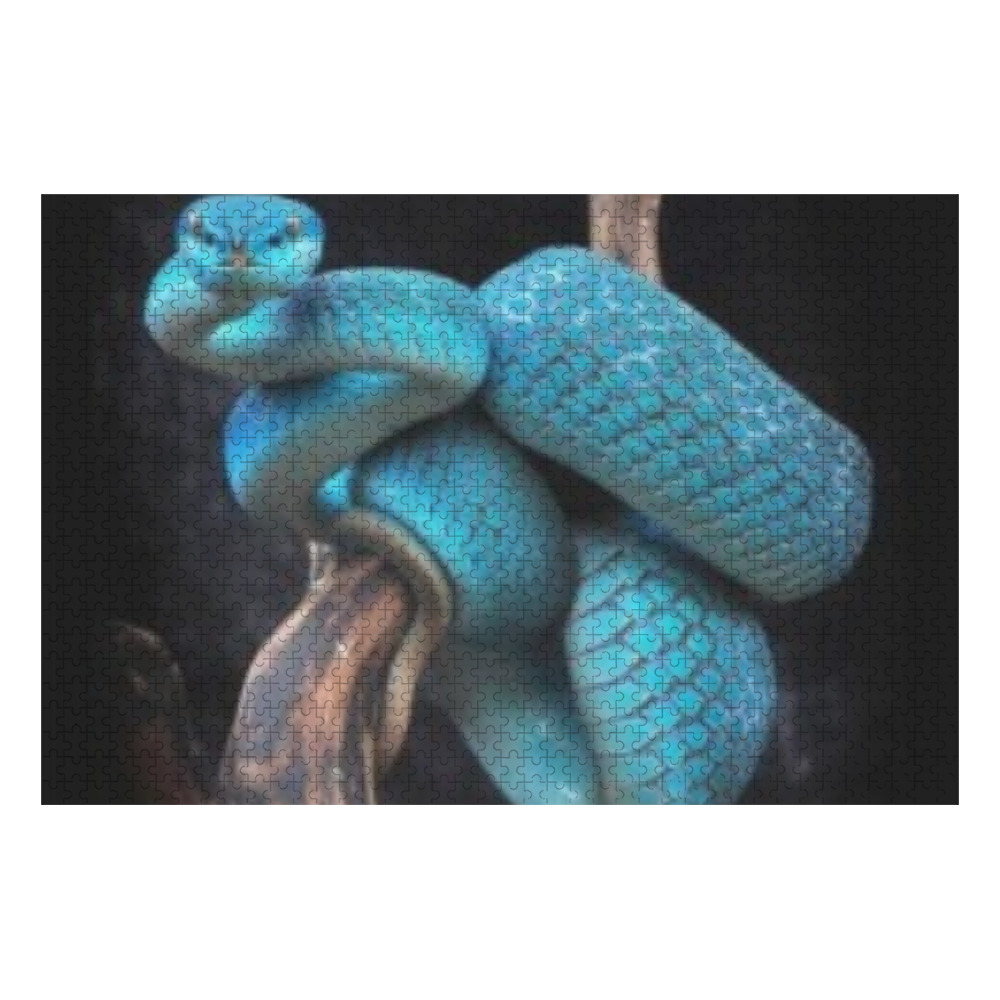 Blue Snake in tree 1000-Piece Wooden Photo Puzzles | ID: D5512805