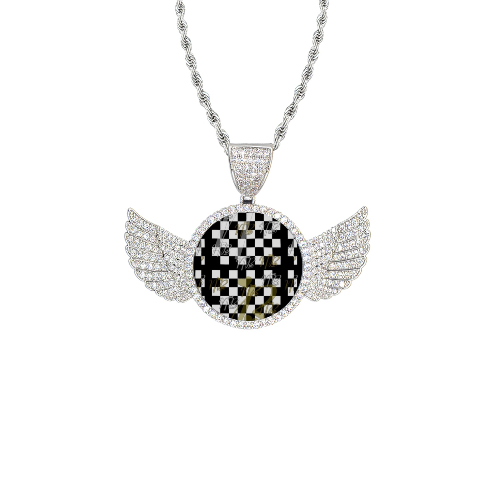 NB Pop by Nico Bielow Wings Silver Photo Pendant with Rope Chain | ID ...