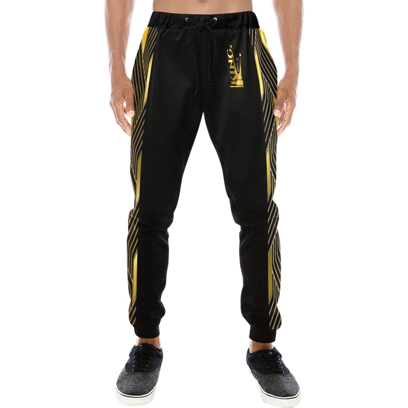 GOLD KING PANTS Men's All Over Print Sweatpants (Model L11) | ID: D5574552
