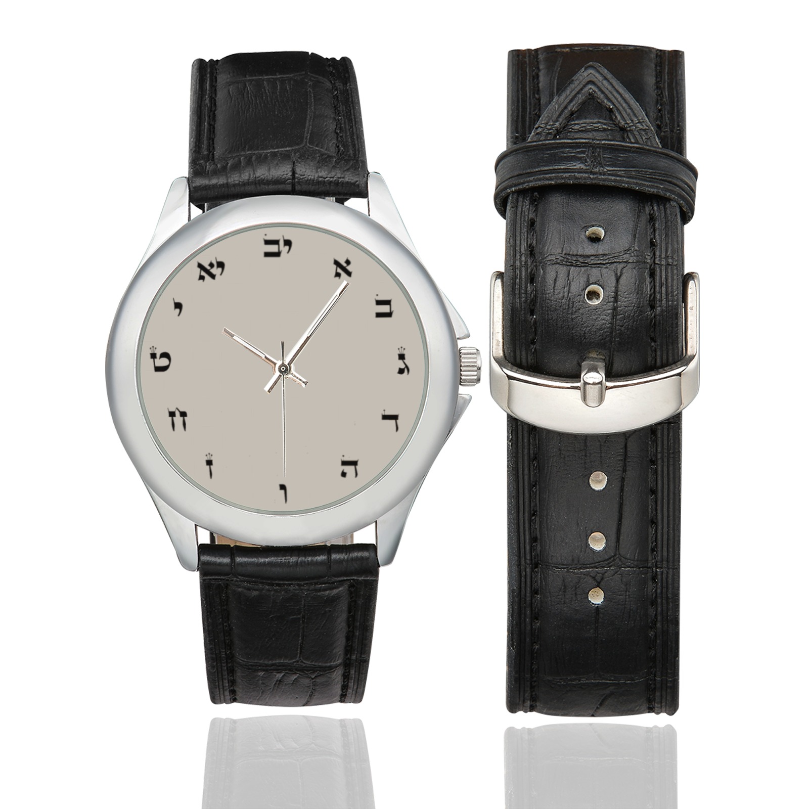 white hebrew letters for watches Women's Classic Leather Strap Watch ...